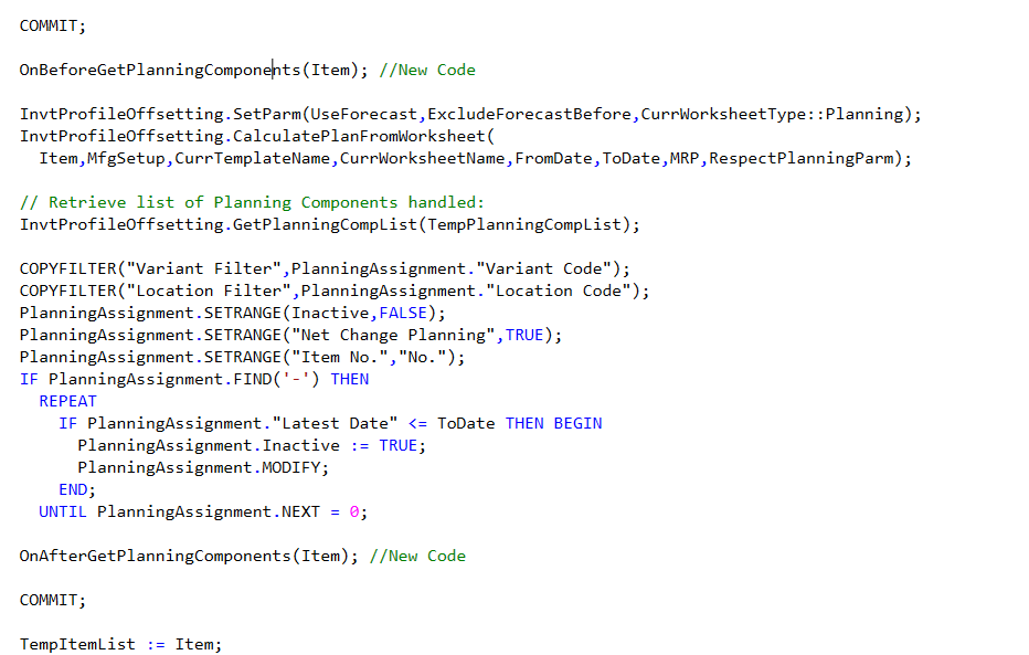 [Event Request] Codeunit 5431 "Calc. Item Plan - Plan Wksh." - OnBeforeGetPlanningComponents ...