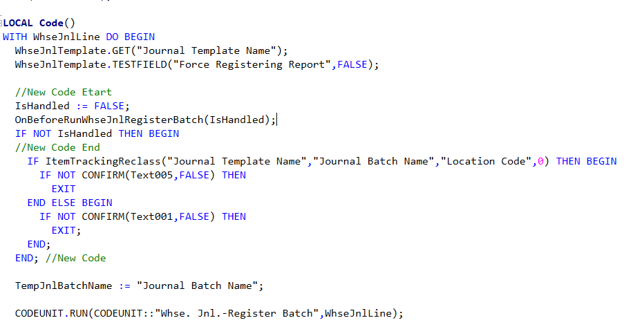 [Event Request] Codeunit 7303 "Whse. Jnl.-Register" OnBeforeRunWhseJnlRegisterBatch · Issue ...