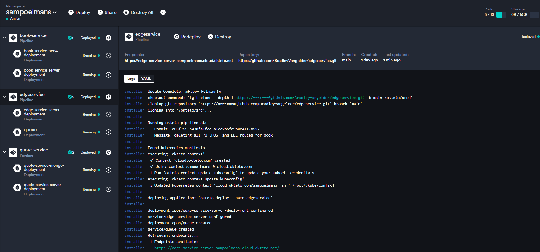 GitHub - BradleyVangelder/edgeservice