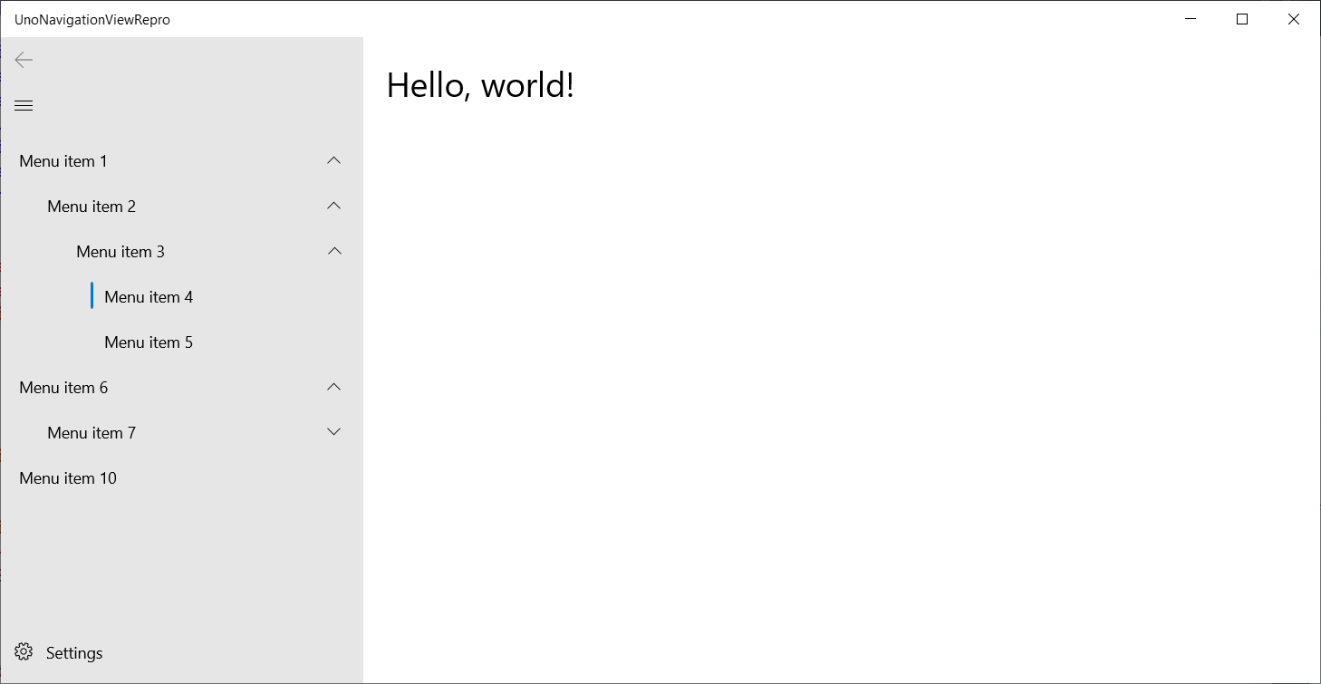 Microsoft.UI.Xaml.Controls.NavigationView not displaying NavigationViewItems on non UWP ...