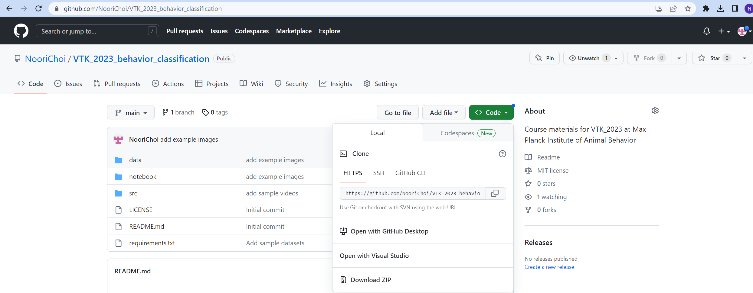 GitHub - NooriChoi/VTK_2023_behavior_classification: Course materials ...