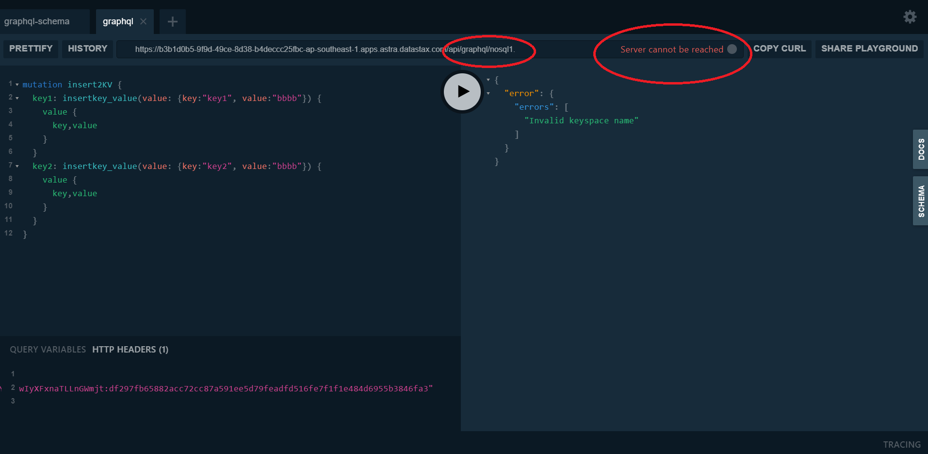 URL `/graphql/nosql1.` produces errors `Server cannot be reached` · Issue #22 · datastaxdevs ...