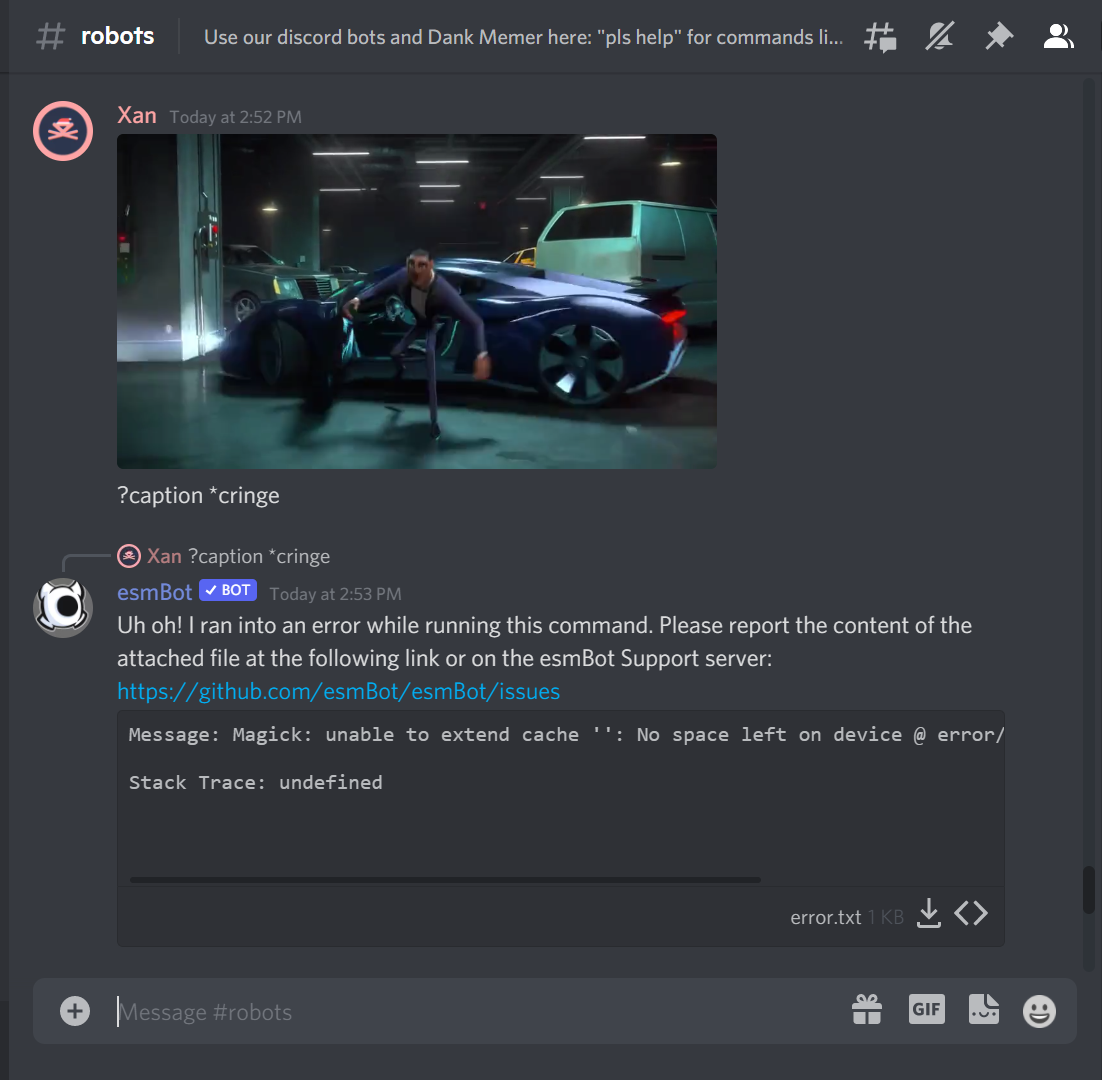 Trying to caption gif but produces error · Issue #206 · esmBot/esmBot · GitHub
