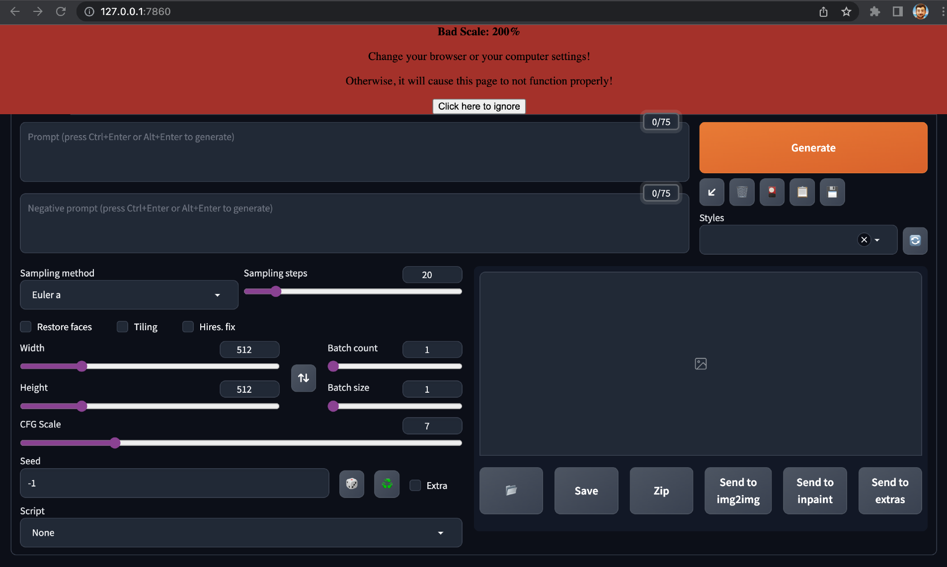 [Bug]: BAD SCALE 200% Error On Opening · Issue #12002 · AUTOMATIC1111/stable-diffusion-webui ...