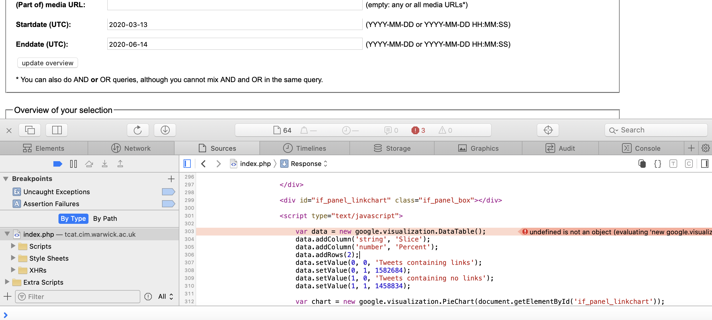 Google chart not displayed · Issue #401 · digitalmethodsinitiative/dmi-tcat · GitHub