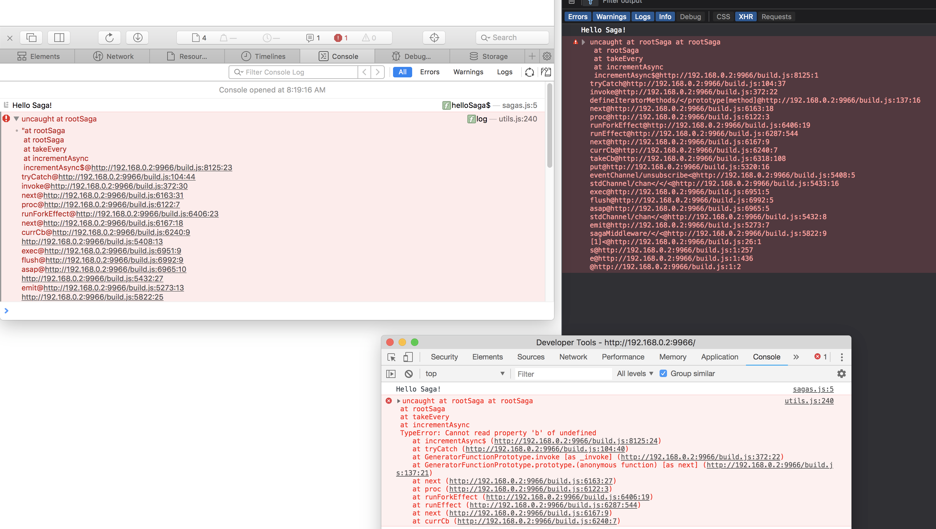 Incomplete Errors In Firefox And Safari · Issue 1376 · Redux Sagaredux Saga · Github 