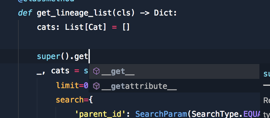 Can't jump to method or have intellisense from parent while using super ...