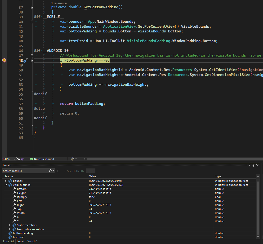 [NET6][Android] VisibleBoundsPadding and it's API are Not Working · Issue #12007 · unoplatform ...