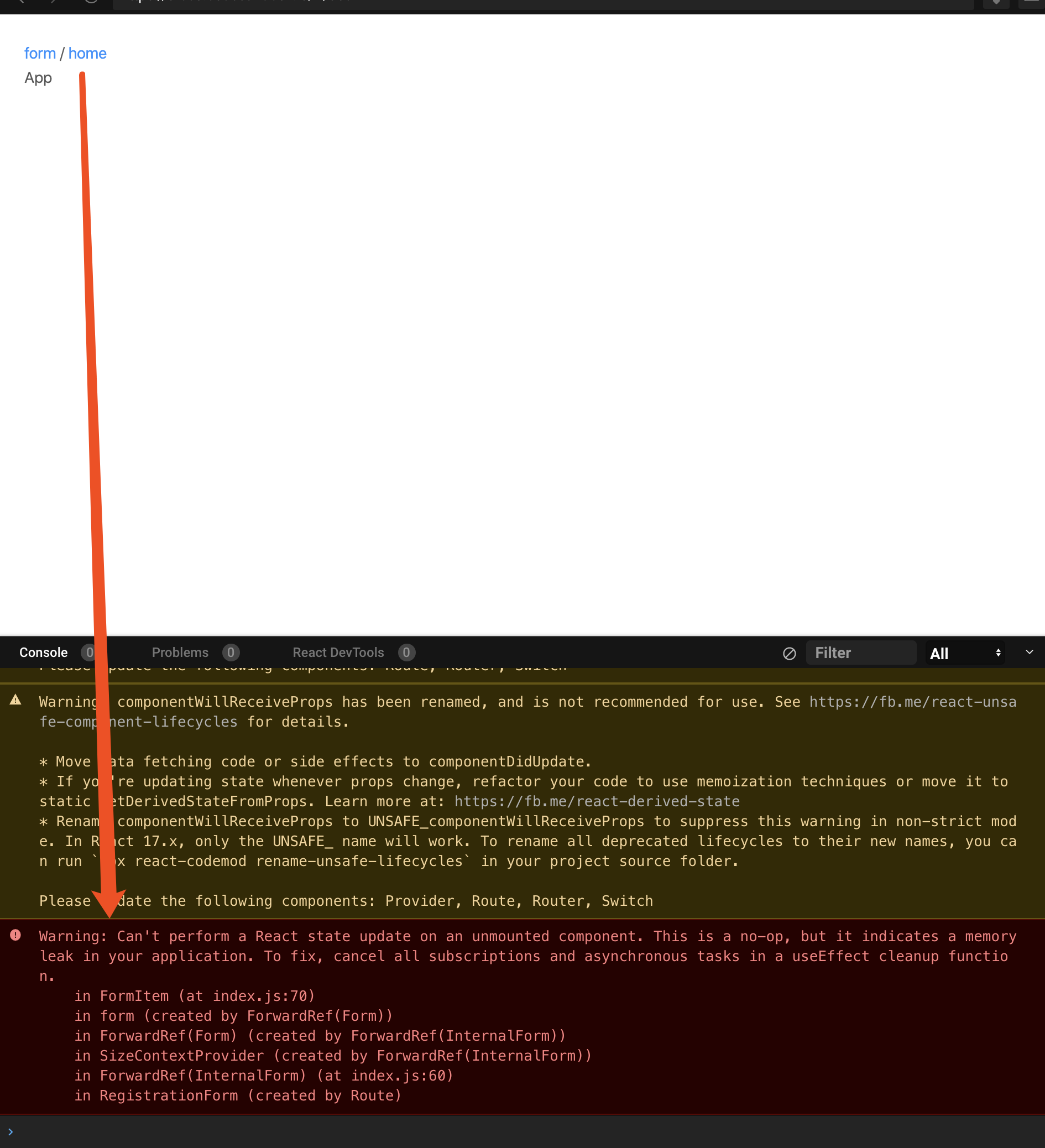 `Input`组件包含一个`Form.Item`的`addonBefore`的时候，如果路由跳转，会报错 · Issue #22669 · ant-design/ant-design · GitHub