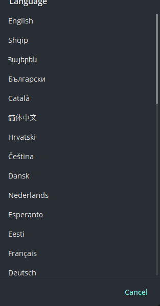 Feature Request Arabic Language Not In Translate List · Issue 25562 · Telegramdesktop