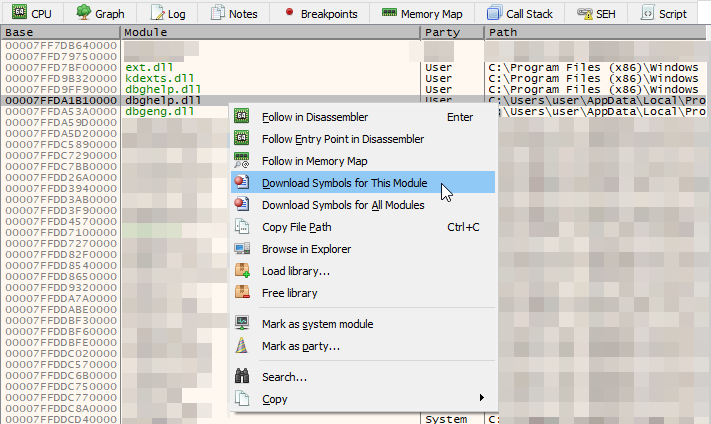 Two DLLs with the same name - can't load symbols · Issue #2383 · x64dbg/x64dbg · GitHub