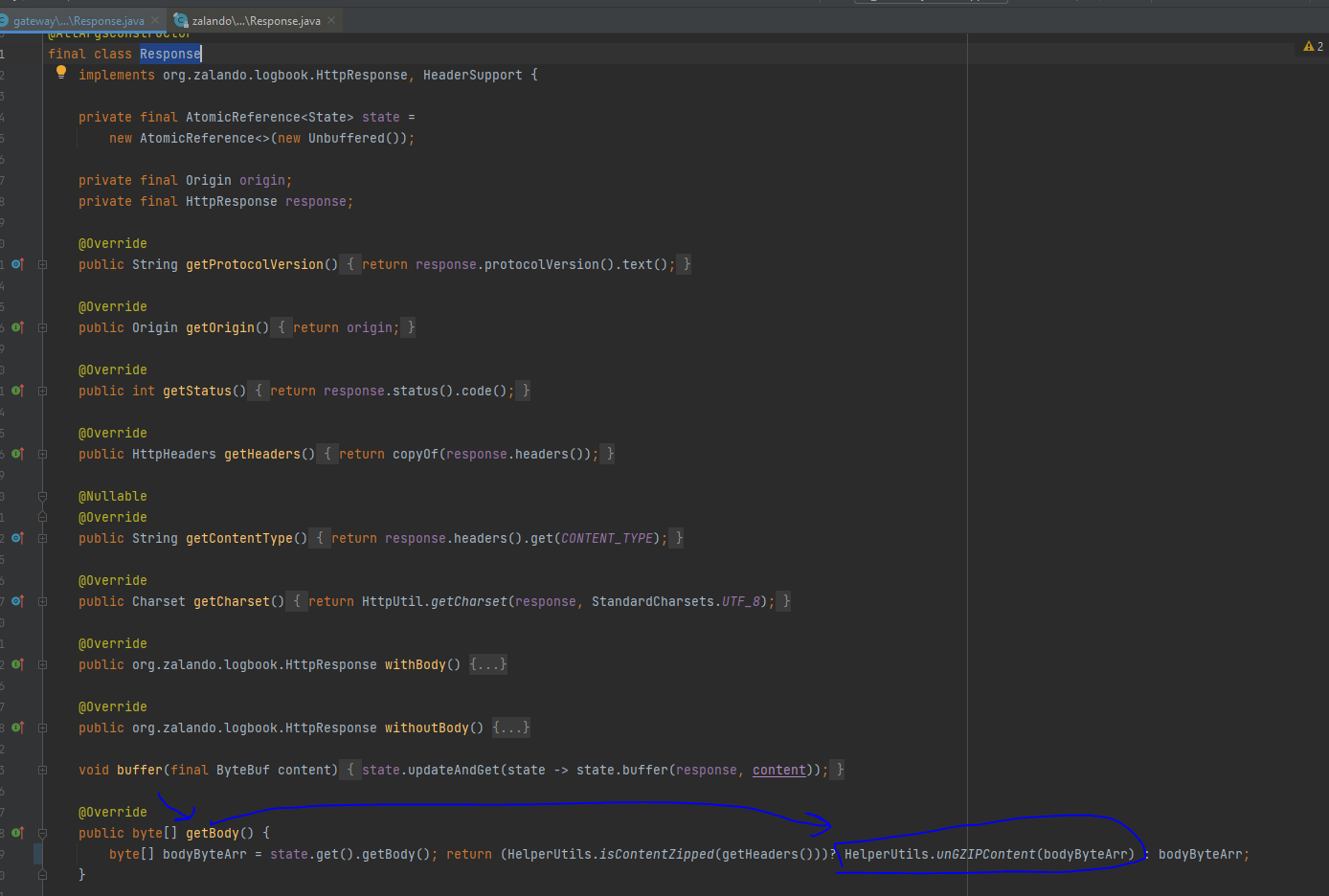 Response Body Logging Problem When Response Headers Content Encoding Value Is Gzip In Zalando 