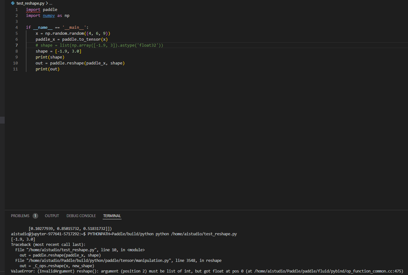paddle.reshape 对于 shape 支持的数据类型问题 · Issue #53366 · PaddlePaddle/Paddle ...