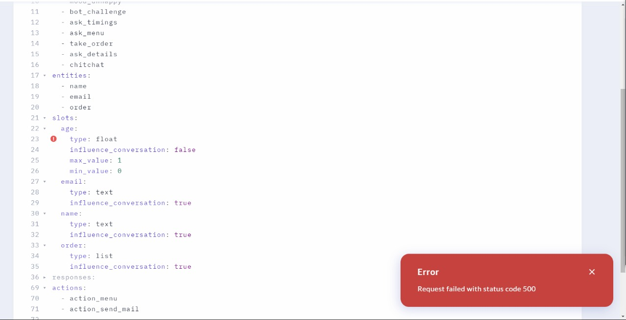 Rasa x domain section tab and space bug · Issue #7416 · RasaHQ/rasa · GitHub