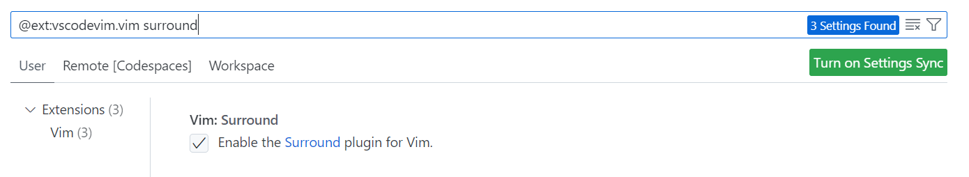 Vim Surround not working in `vscode.dev` nor GitHub Codespaces (falls out of ...