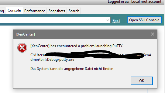 Xcp Ng Center 8 Unable To Launch Putty · Issue 165 · Xcp Ngxenadmin · Github 8446