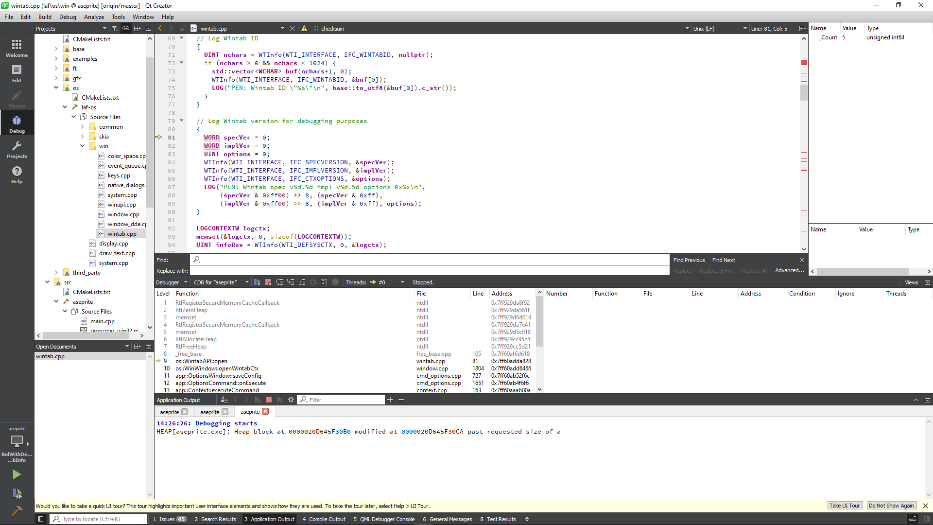 Aseprite crash upon launch (probably while loading wintab) · Issue ...