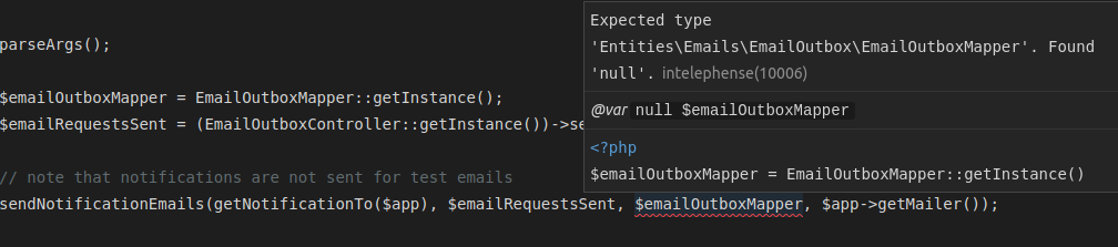Singleton Not Recognized (10006) · Issue #297 · bmewburn/vscode-intelephense · GitHub