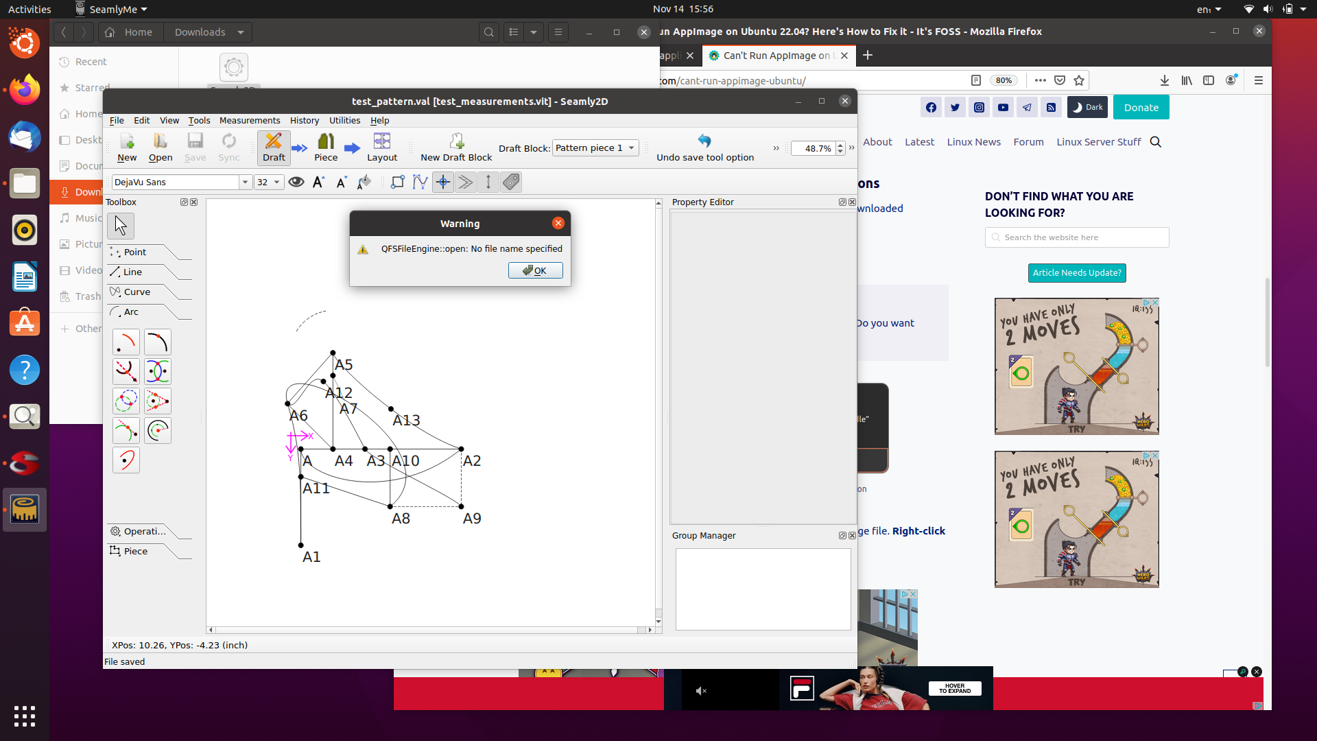 BUG: SeamlyMe opens with error msg in AppImage · Issue #726 · FashionFreedom/Seamly2D · GitHub