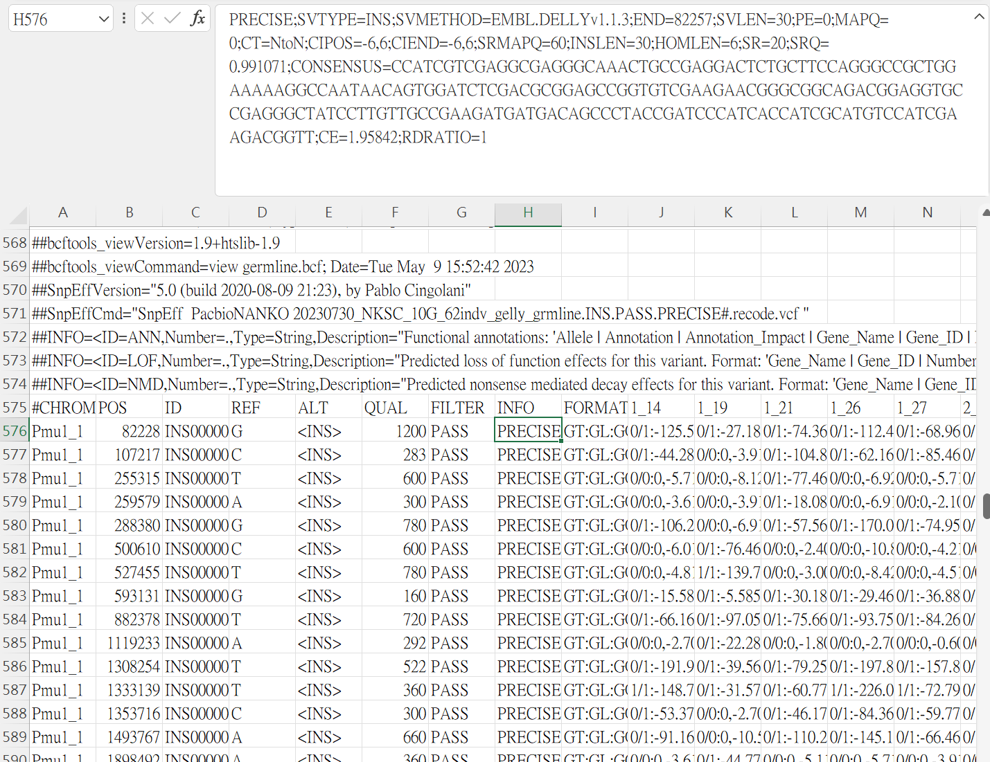 About the INS sequence in vcf output · Issue #344 · dellytools/delly ...