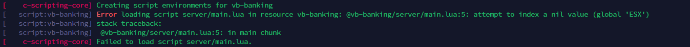 Error Loading Script Servermainlua In Resource Vb Banking Vb 5536