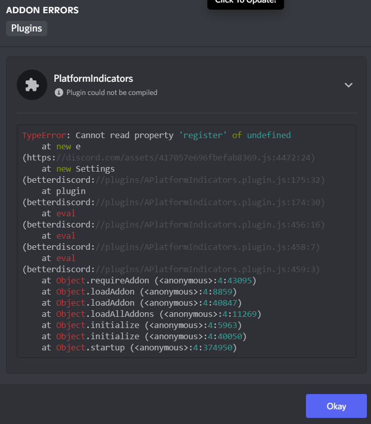 Platform Indicators won't boot up · Issue #293 · Strencher/BetterDiscordStuff · GitHub