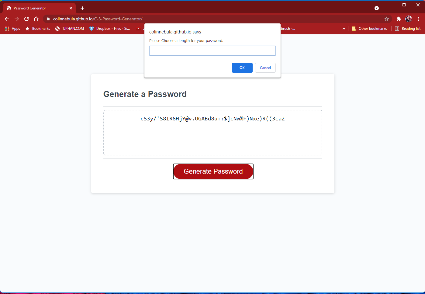 GitHub - ColinNebula/C-3-Password-Generator: Challenge 3 Password Generator