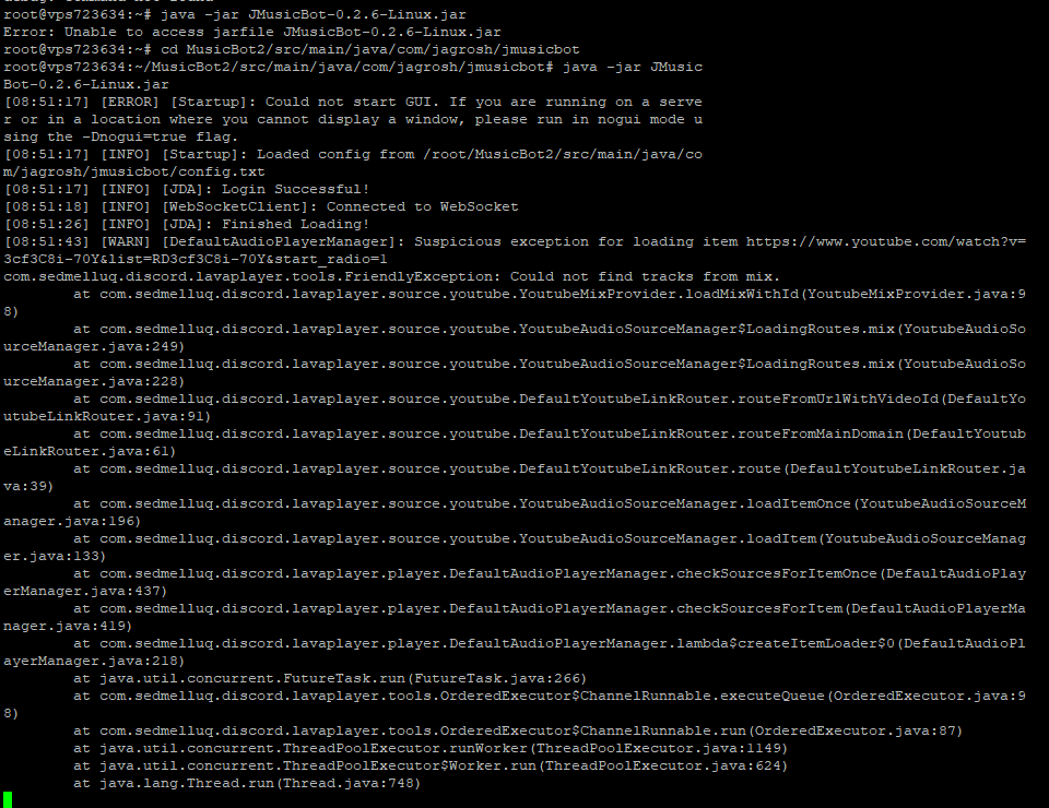 [Bug Report] Error loading track (youtube link) · Issue #326 · jagrosh/MusicBot · GitHub