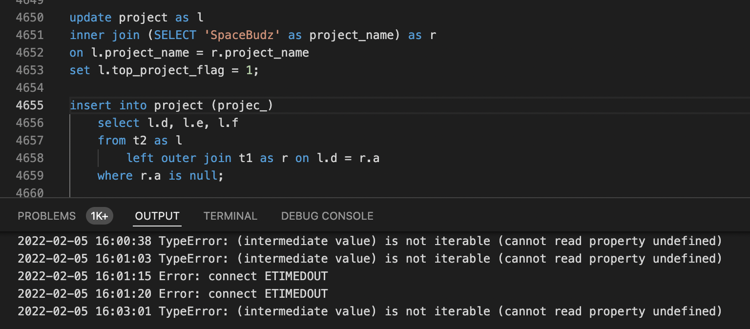 Getting Terminal outputs when writing queries · Issue #457 · cweijan/vscode-database-client · GitHub