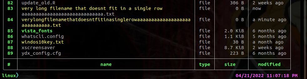 filename coloring lost when name uses two rows and it have spaces ...