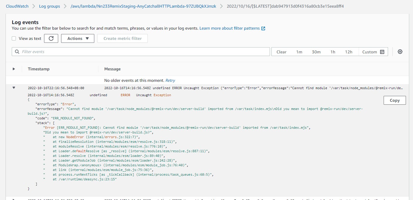 Unable to deploy Remix to AWS using Architect · Issue #4372 · remix-run/remix · GitHub