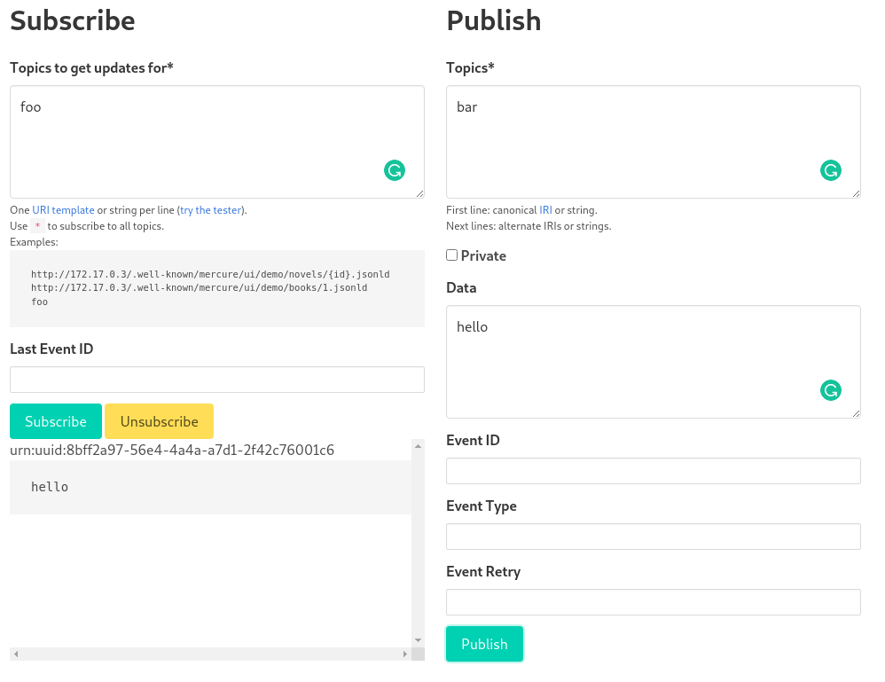 Topic selection does not work · Issue #596 · dunglas/mercure · GitHub