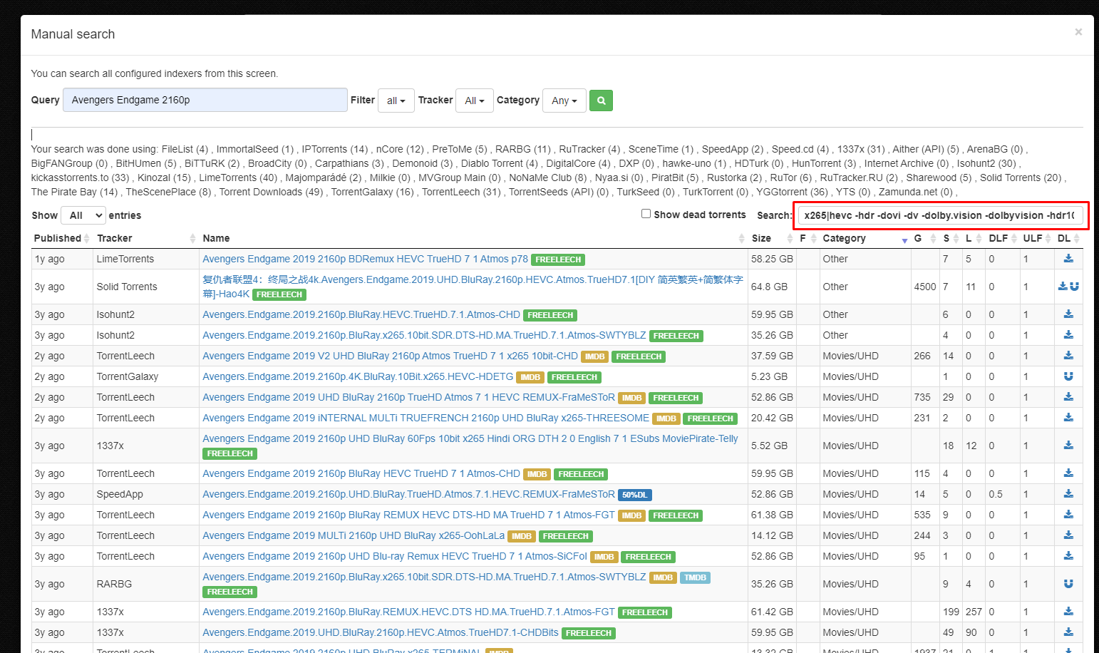 [req]: Add OR logic to filter out manual search results on web ui ...