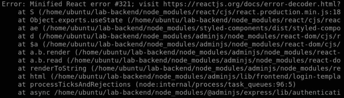 React Error · Issue #1313 · SoftwareBrothers/adminjs · GitHub