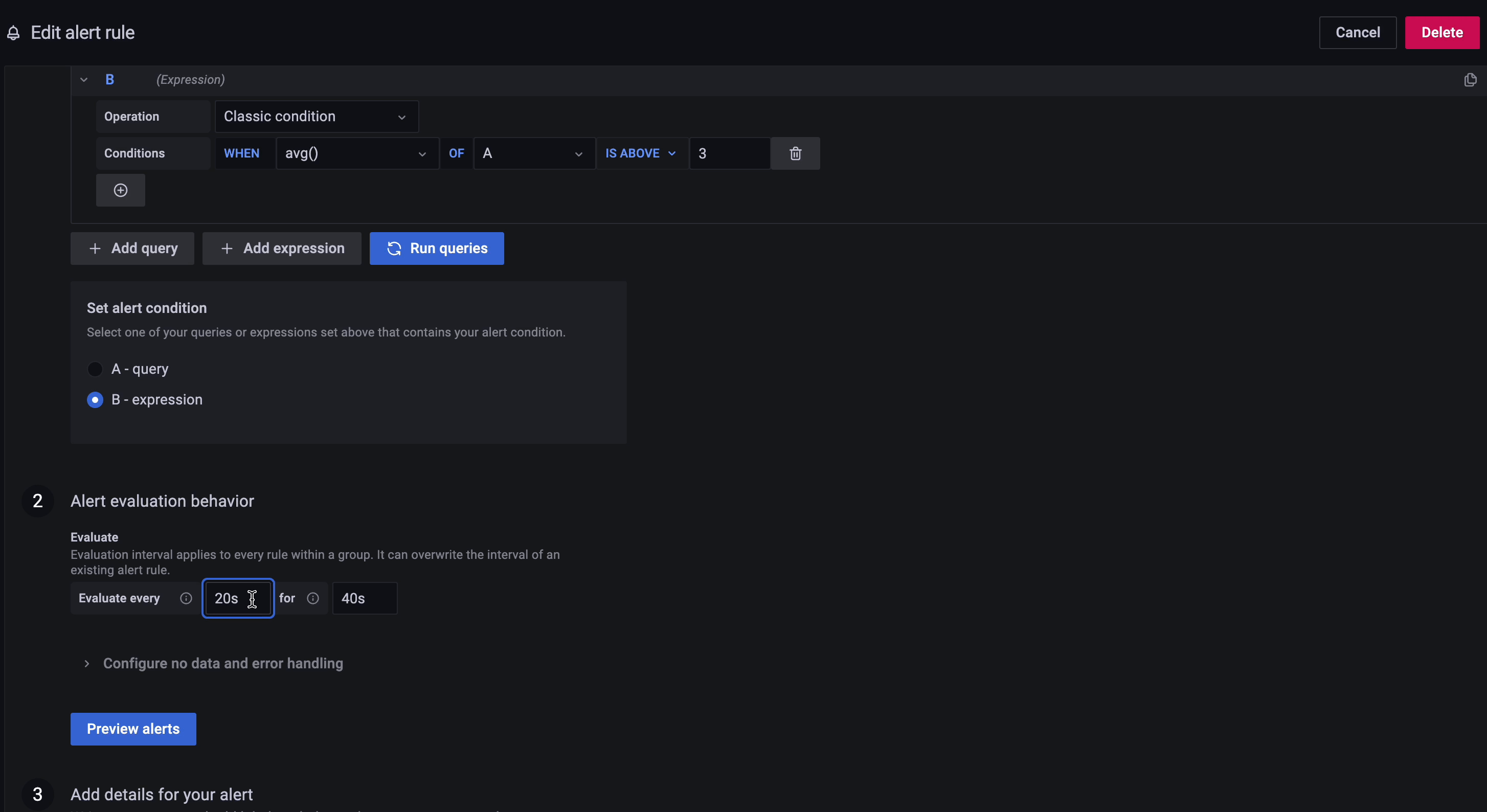Unified Alerting Bad Input In The Alert Evaluation Behavior Throws A Fatal Error · Issue