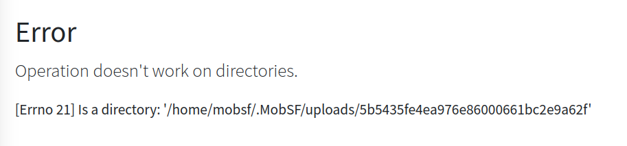 [bug] Operation Doesn T Work On Directories When Analyzing Apk