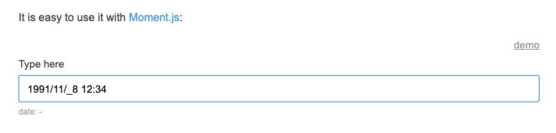 Masked date with pattern and Moment.js cannot keep the mask placeholder while editing date ...