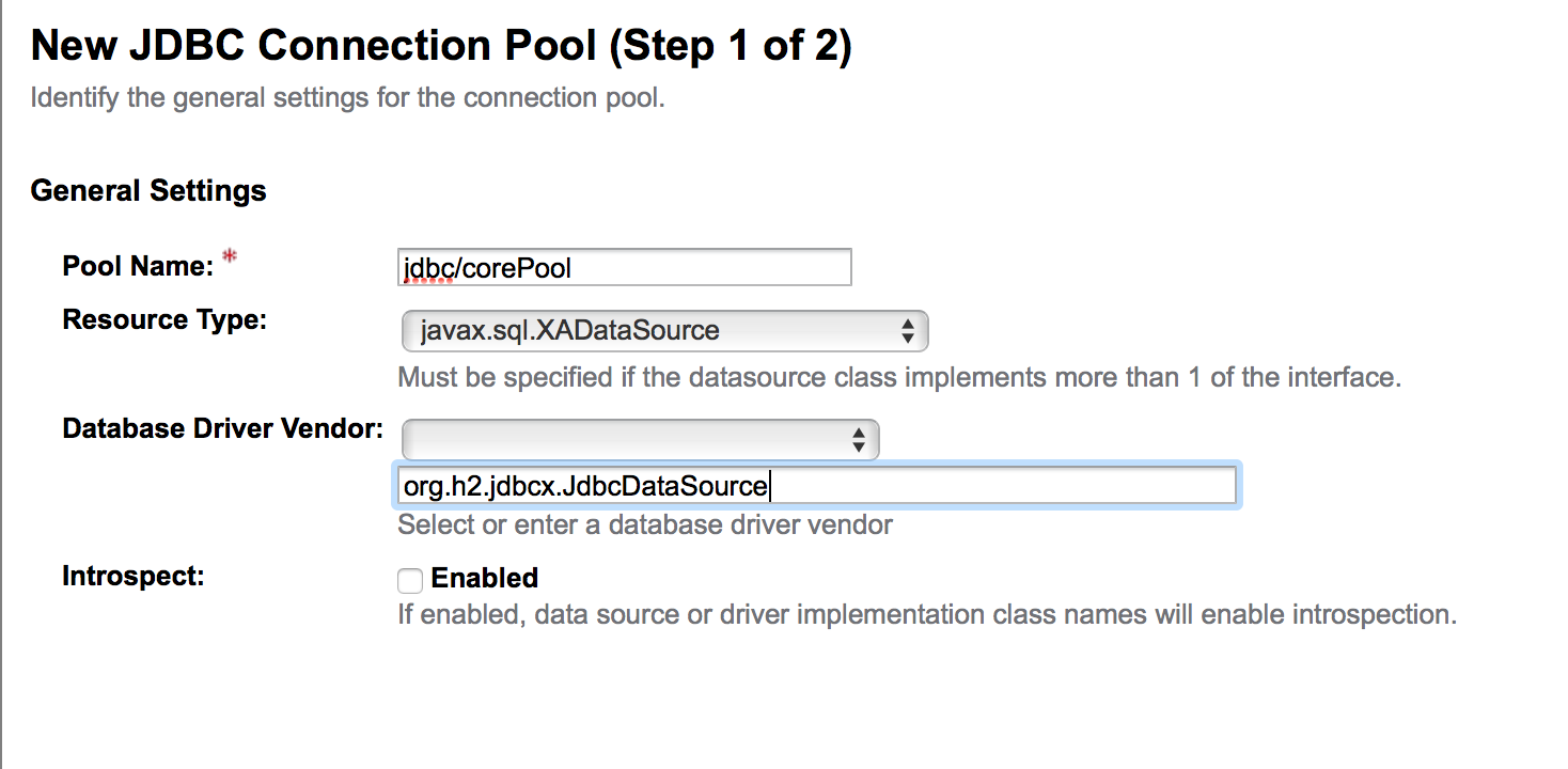 Could not create H2 JDBC Connection Pool via admin UI · Issue #2149 · payara/Payara · GitHub