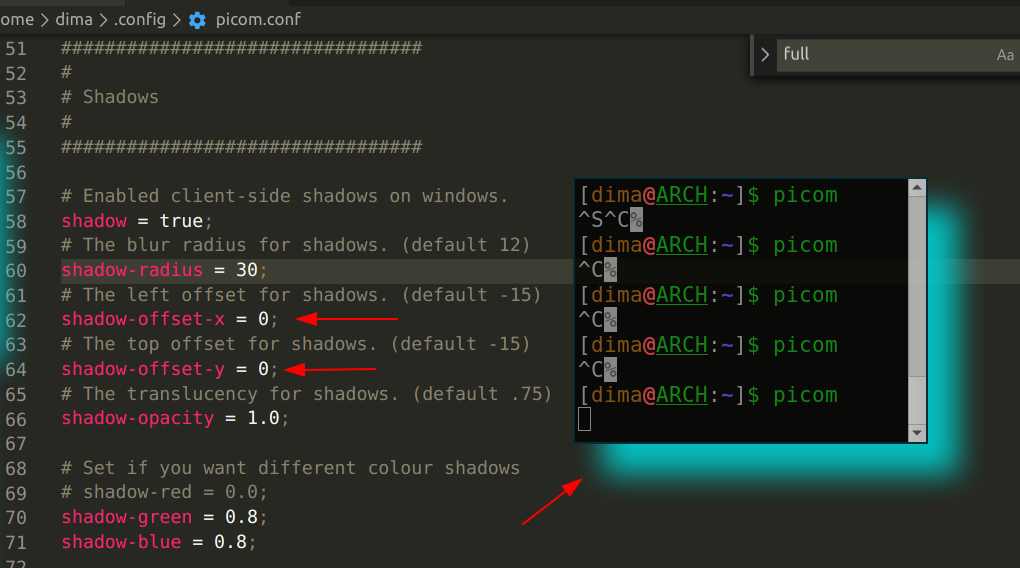 shadow position · Issue #293 · yshui/picom · GitHub