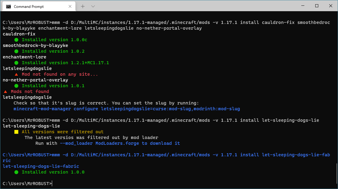 CLI colorization issues · Issue #141 · Senth/minecraft-mod-manager · GitHub