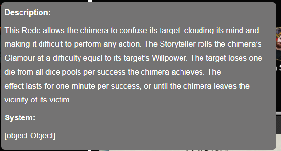 [Creature] Tooltip looks weird · Issue #388 · JohanFalt/Foundry_WoD20 · GitHub