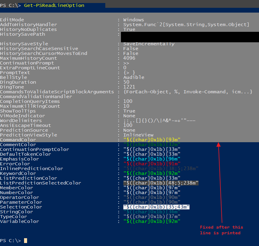 Formatting doesn't handle the property with ANSI escape sequence string ...
