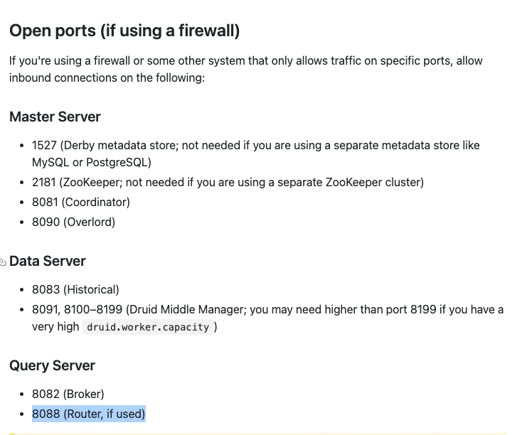 Cluster Deployment Router Port · Issue 13723 · Apache Druid · Github