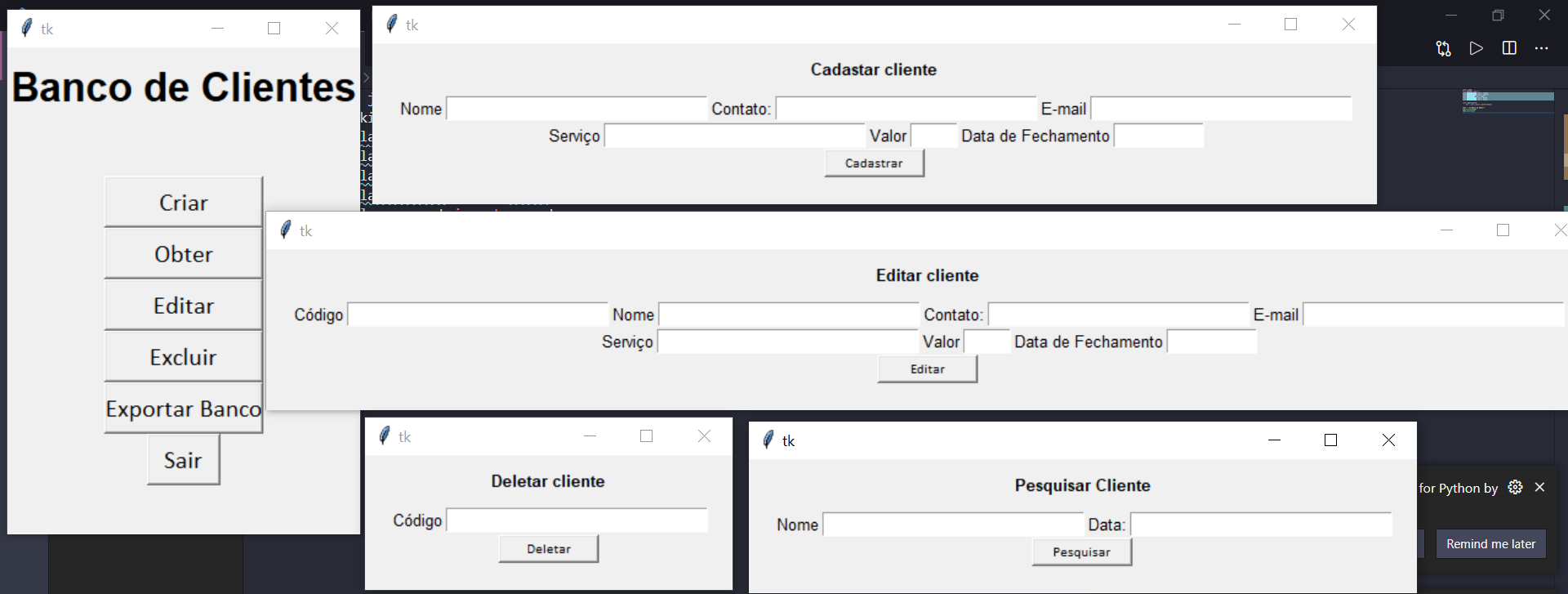 GitHub - GustavLemos/bankOfCustomersCRUD: In this project I used the ...