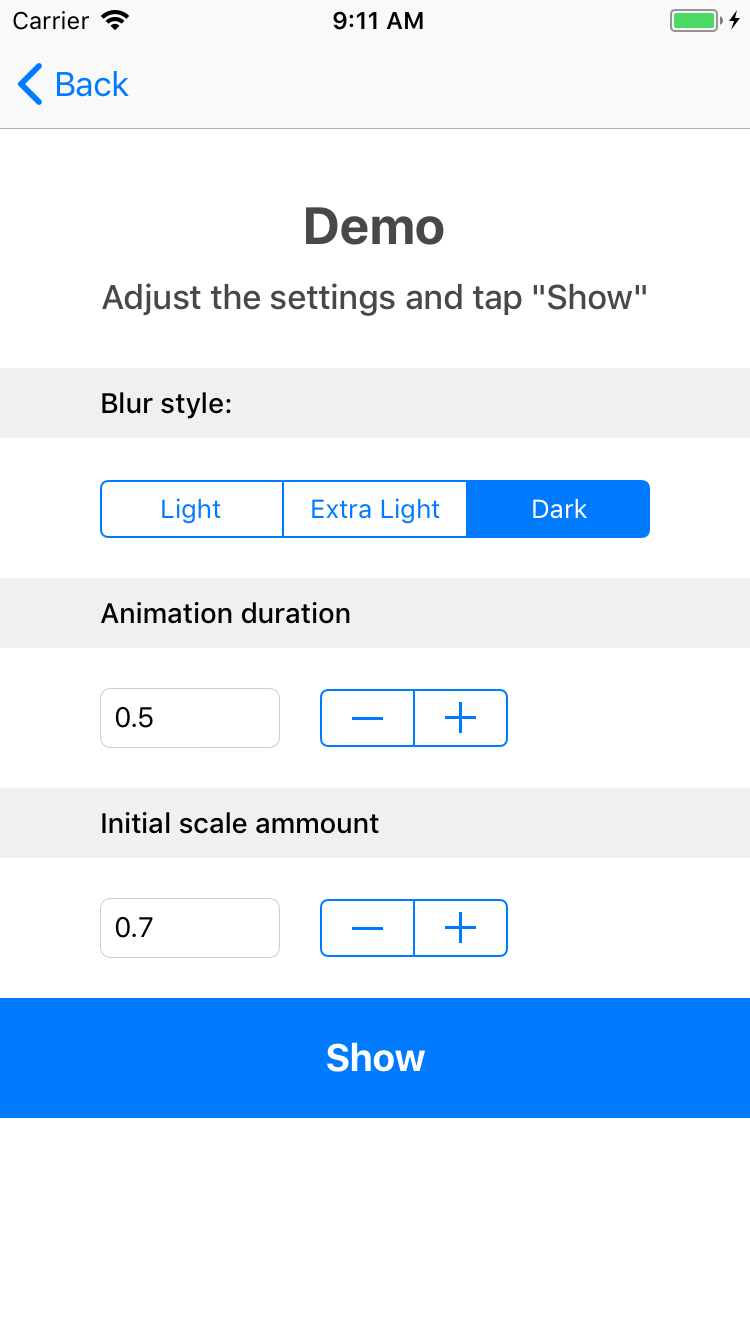 UINavigationController Support · Issue #9 · MarioIannotta/MIBlurPopup · GitHub