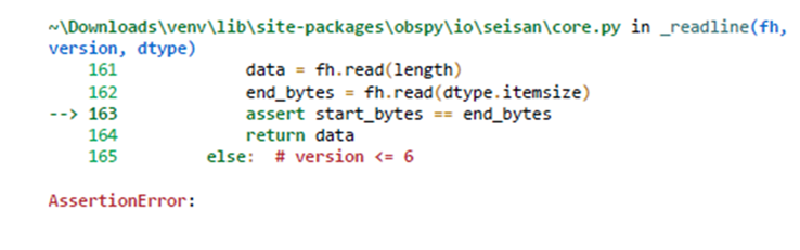Assertion Error: SEISAN read() · Issue #2909 · obspy/obspy · GitHub