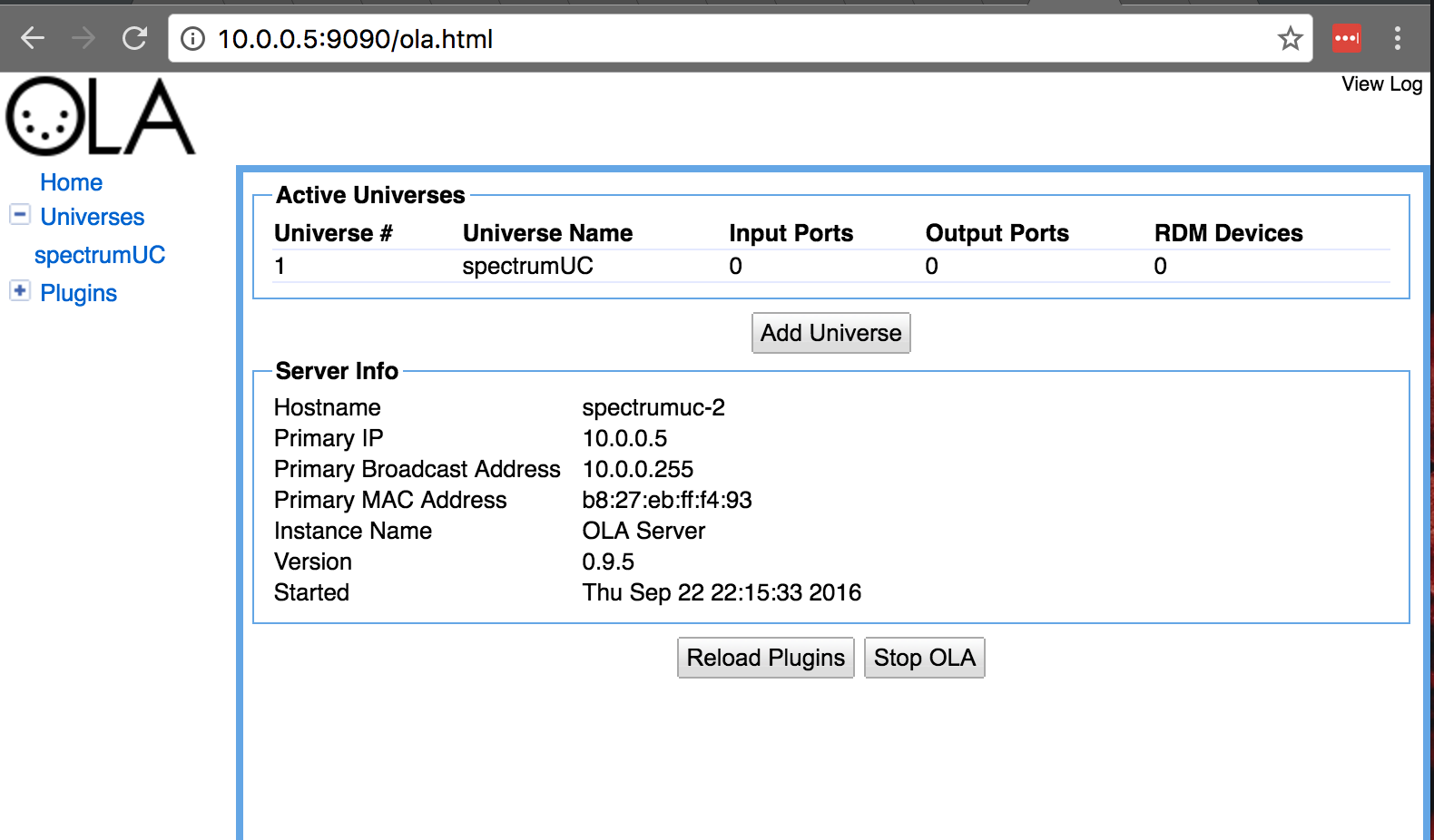 OLA web management page doesn't work · Issue #1333 · OpenLightingProject/ola · GitHub