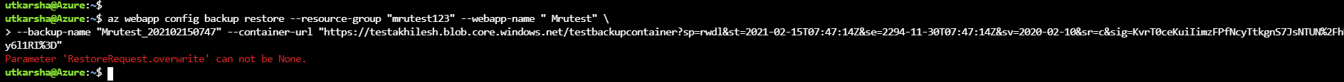 Webapp Ms Document Link For Restoring Web App With Azure Cli · Issue 17025 · Azureazure Cli 