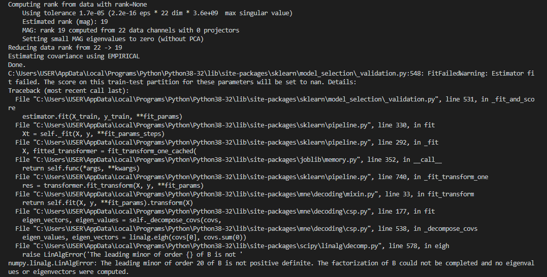 Why mne.decode.CSP error after artifact removal with ICA? & How to normalize EEG data by using ...