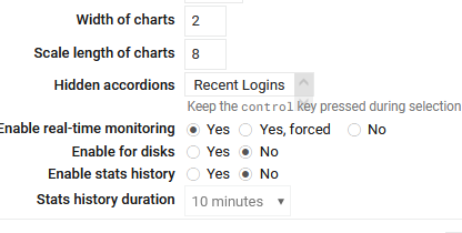 Dashboard - Buttons to easy hide various stats from the dashboard ...